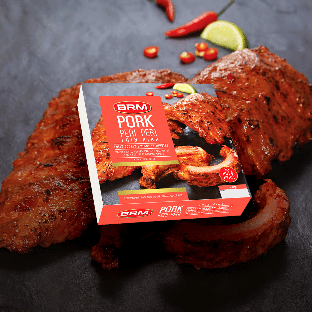 1KG - PORK LOIN RIBS PERI PERI - BRM Shop